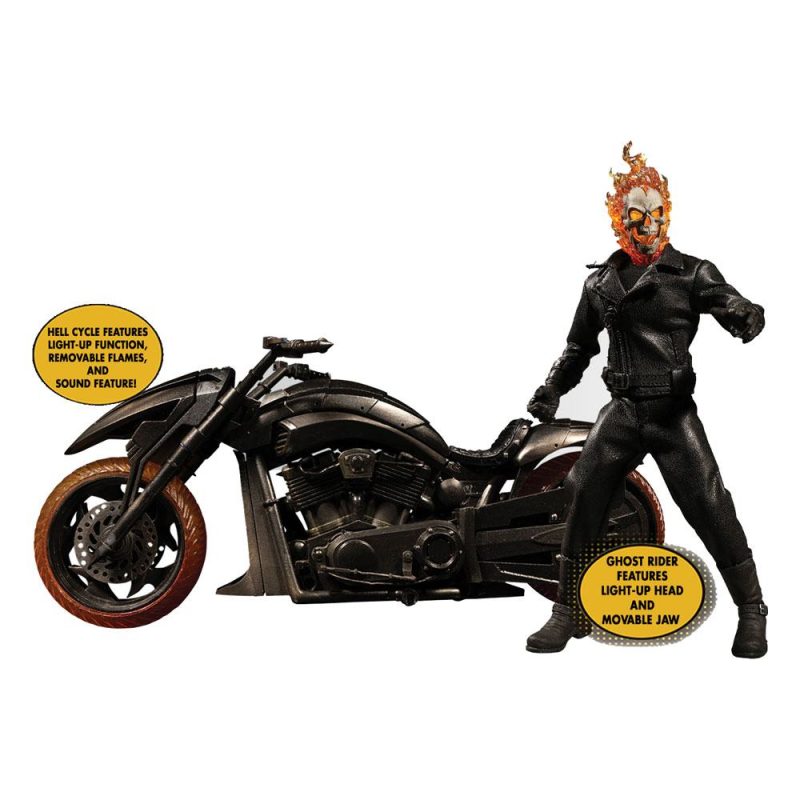 Ghost Rider Action Figure & Vehicle with Sound & Light Up 1/12 Ghost ...
